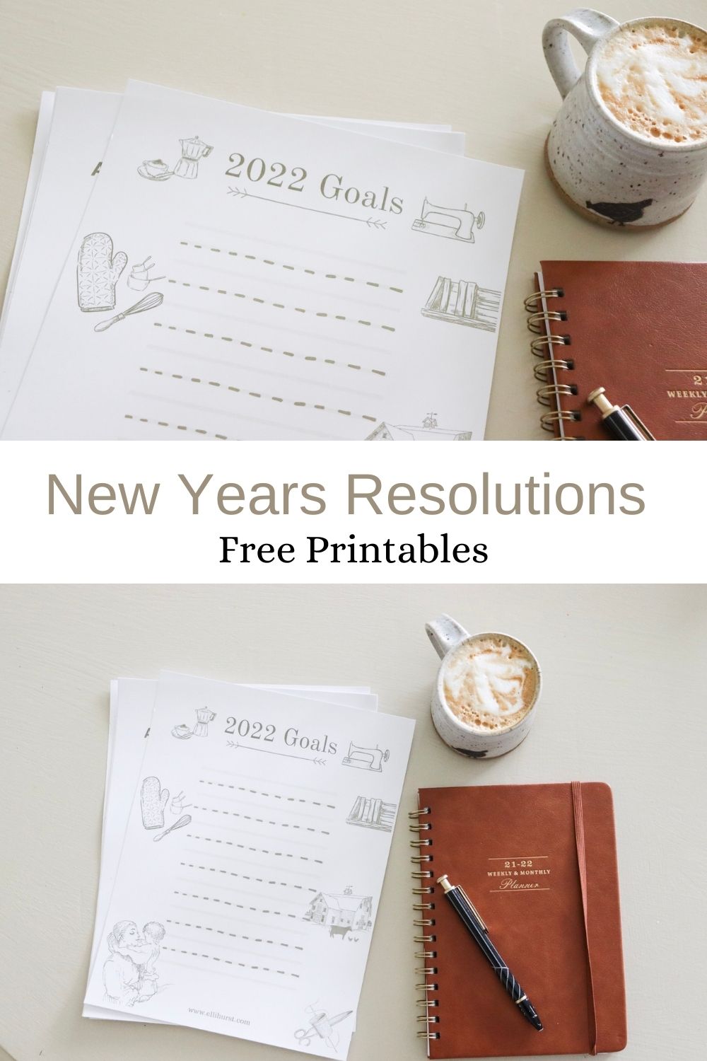 New Years Resolutions Printables and Setting Goals for 2022 - Elli Hurst